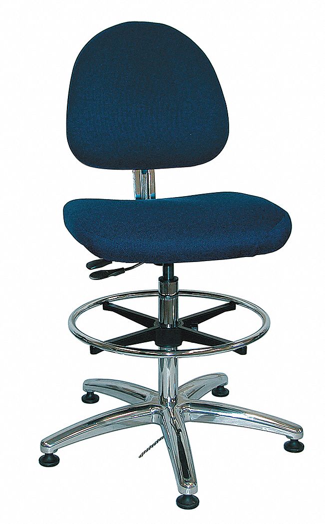 BEVCO Fabric ESD Pneumatic Task Chair with 24 in to 34 in Seat Height ...