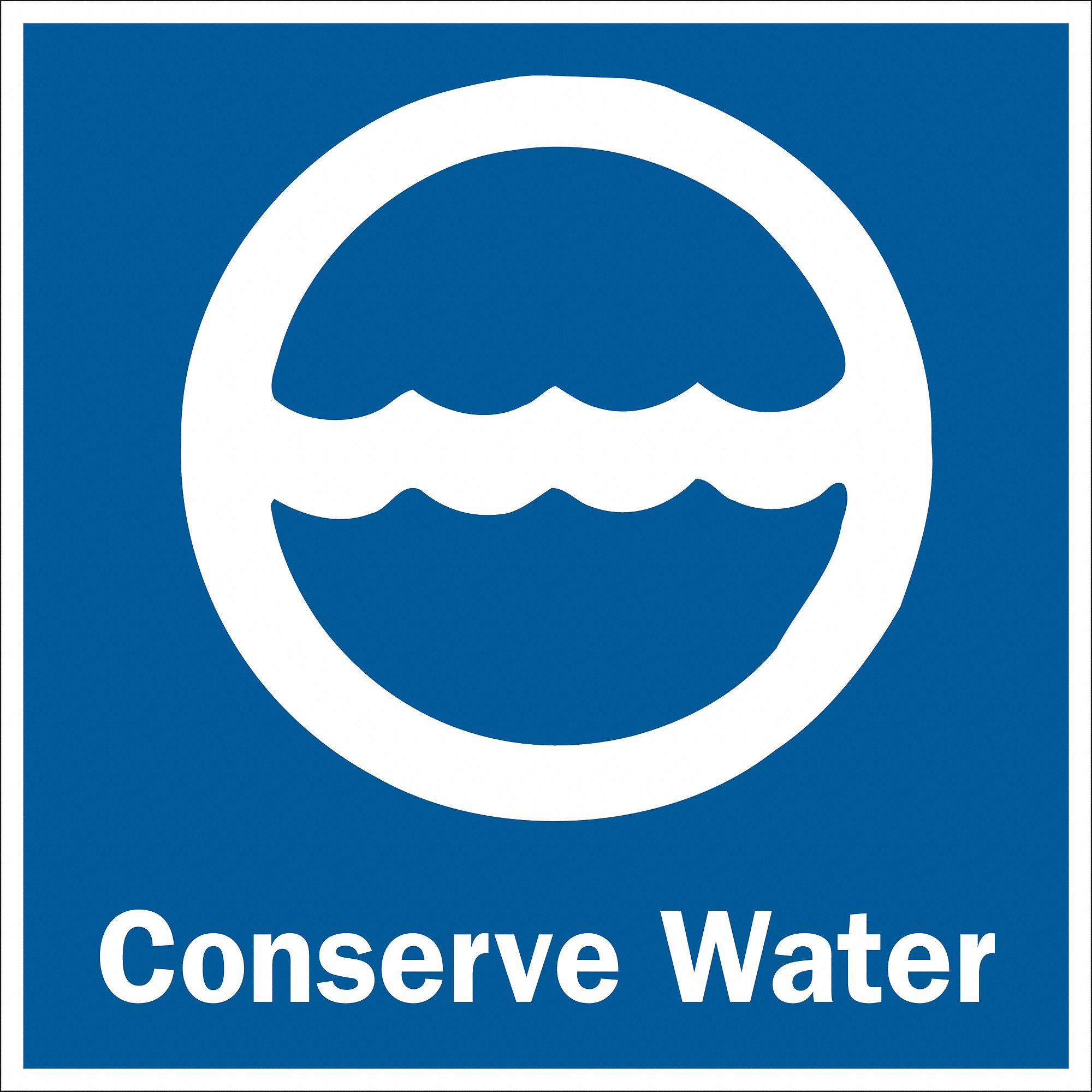 Plastic, Conservation Sign, 10" Width, 7" Height, Blue, With Mounting ...
