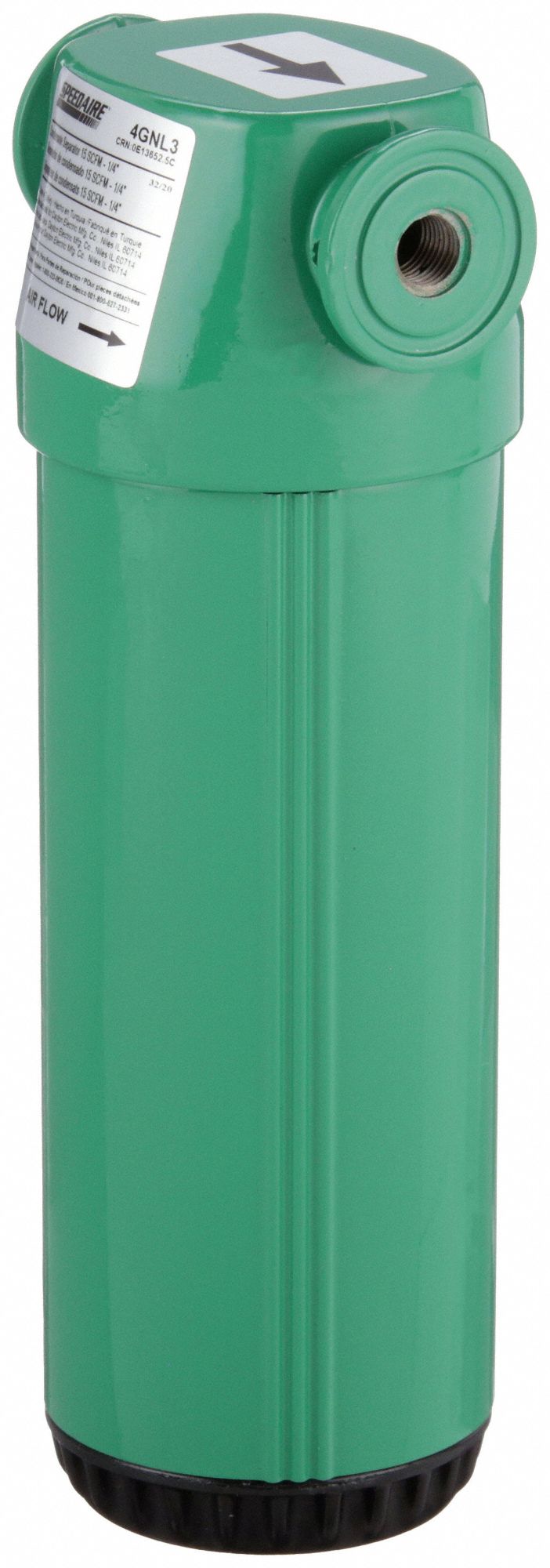 SPEEDAIRE Pneumatic Condensate Separator: 1/4 in NPT, 22.5 cfm, 235 psi ...