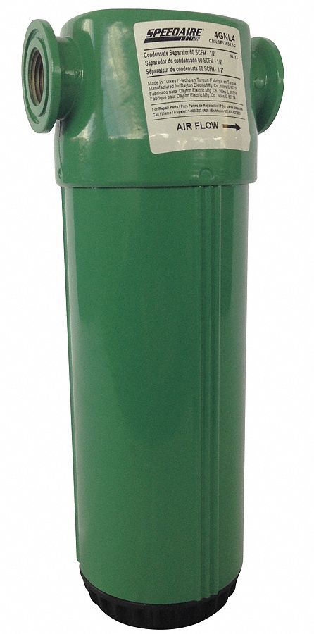 SPEEDAIRE Pneumatic Condensate Separator: 1/2 in NPT, 60 cfm, 235 psi ...