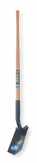 Trenching Shovel, 47" Handle Length, 5" Blade Width, 10" Blade Length ...