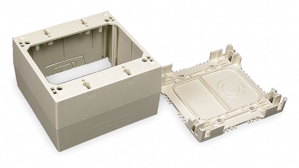 2-Gang Extra Deep Device Box, Material of Construction PVC - Grainger