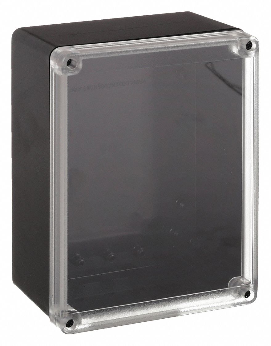 BOX ENCLOSURES, Black, Polycarbonate, Enclosure - 4GXW3|BEN-20PCBK ...