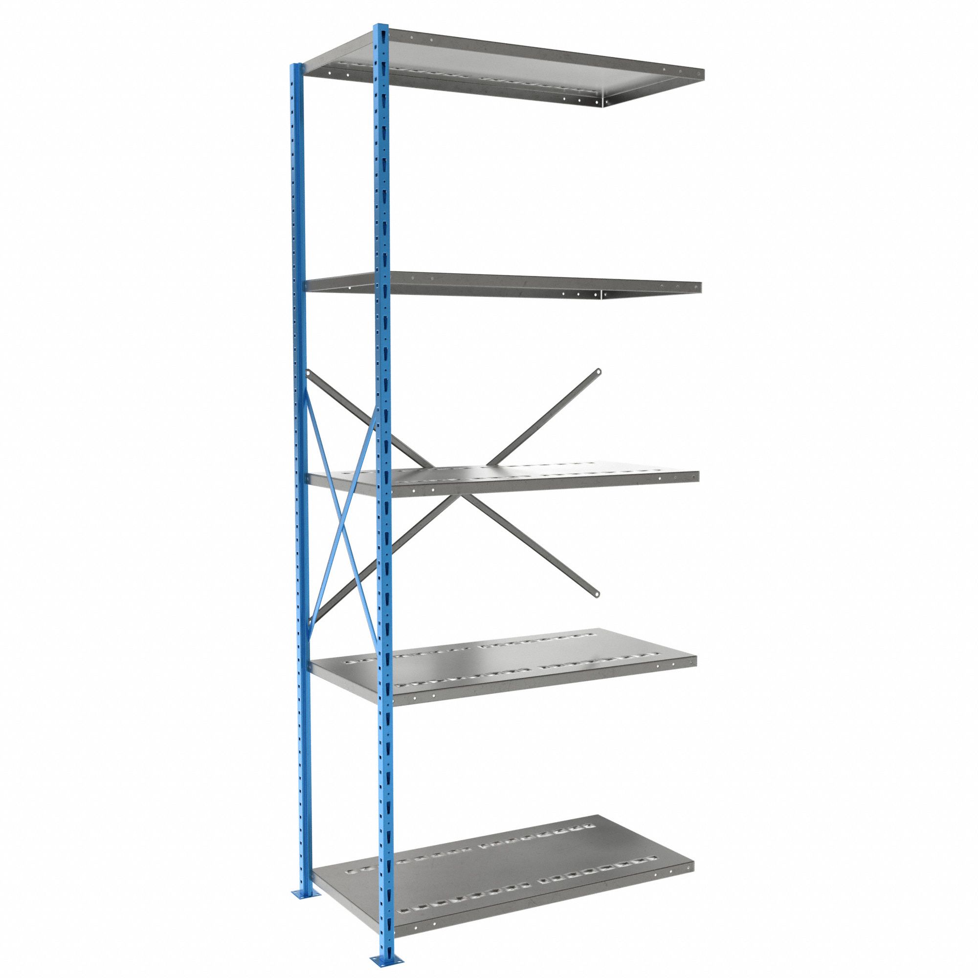 HALLOWELL, Add-On, Heavy-Duty, Metal Shelving - 4GZL5|AH5510-1807PB ...