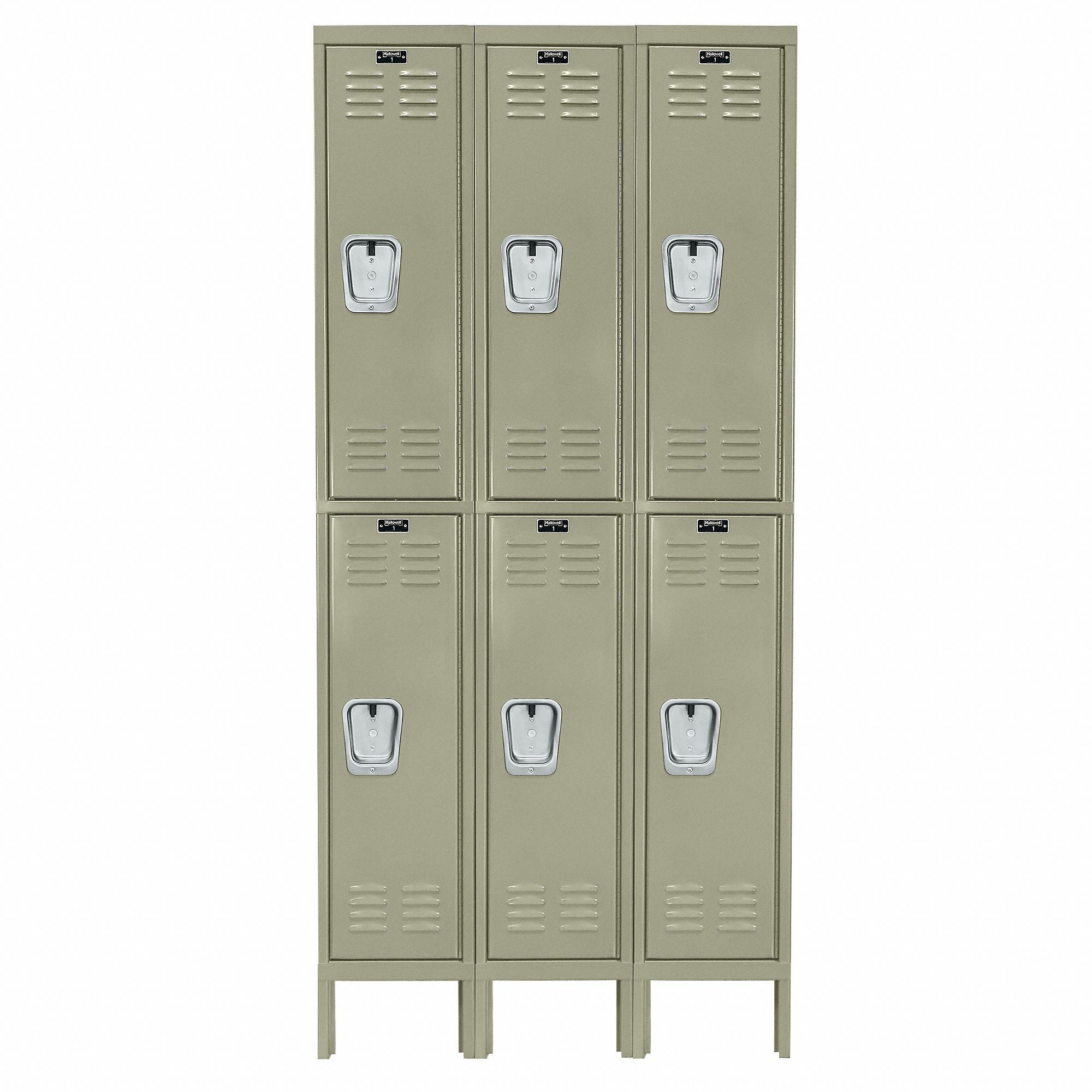 HALLOWELL Wardrobe Locker: 36 in x 18 in x 78 in, Louvered, 2 Tiers, 3 ...