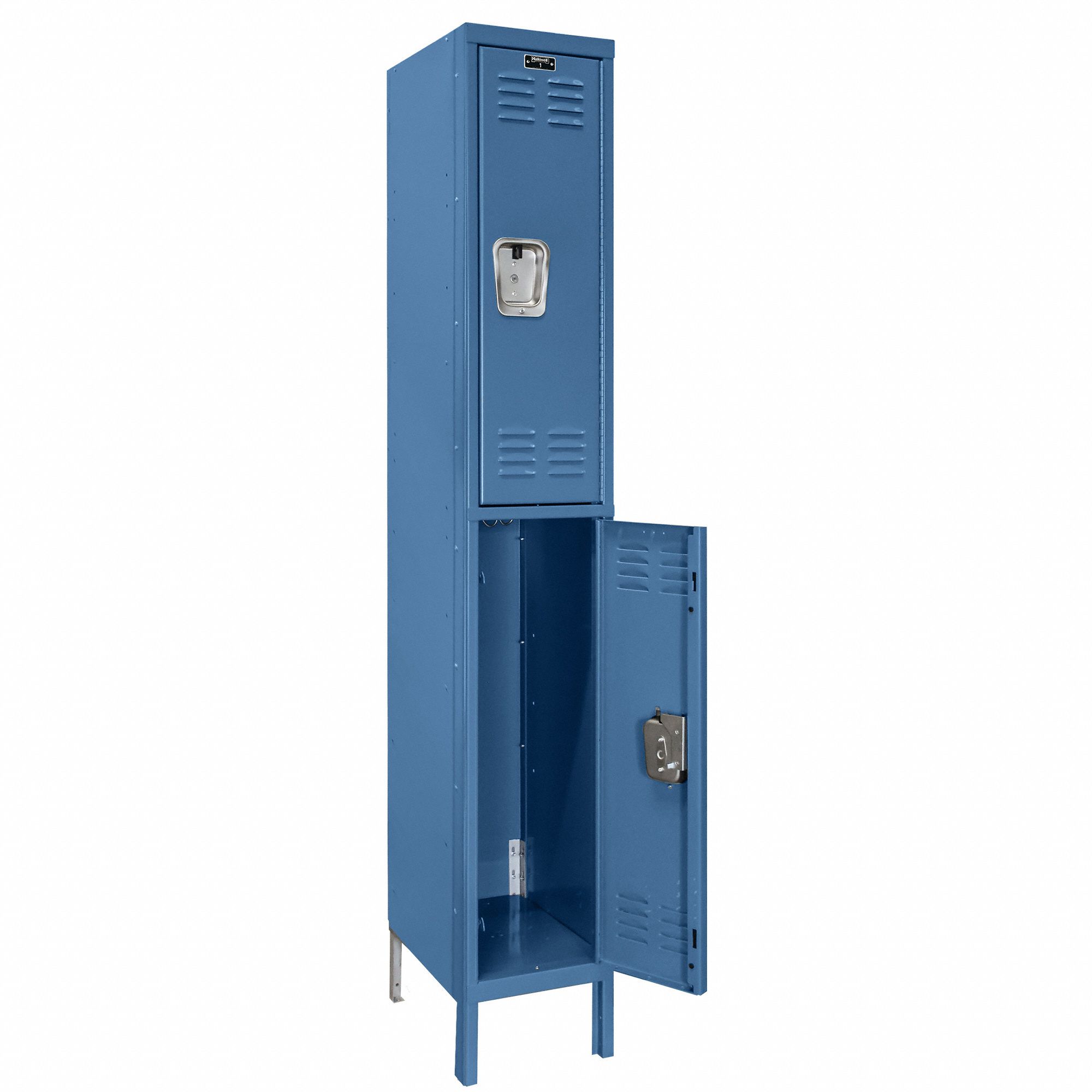 HALLOWELL Wardrobe Locker: 12 in x 15 in x 78 in, Louvered, 2 Tiers, 1 ...