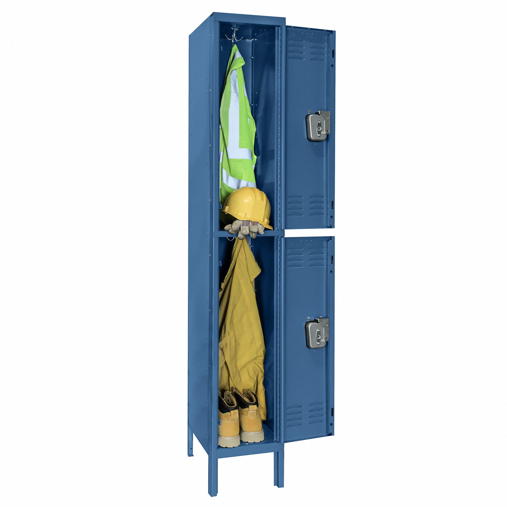 HALLOWELL Wardrobe Locker: 12 in x 18 in x 78 in, Louvered, 2 Tiers, 1 ...