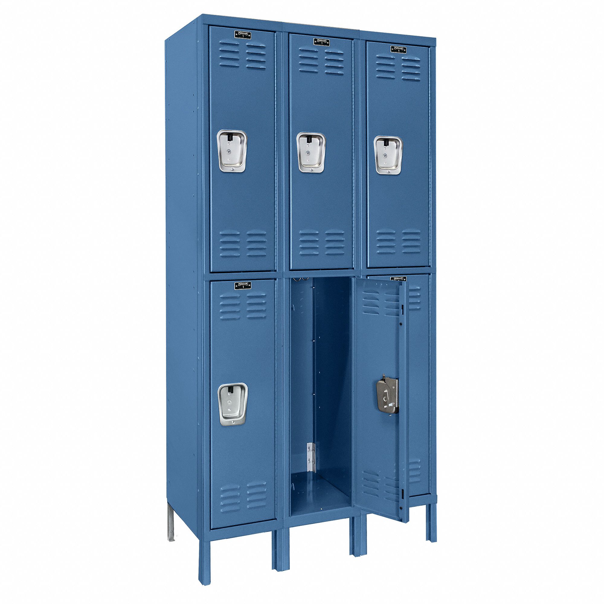 HALLOWELL Wardrobe Locker: 36 in x 12 in x 78 in, Louvered, 2 Tiers, 3 ...