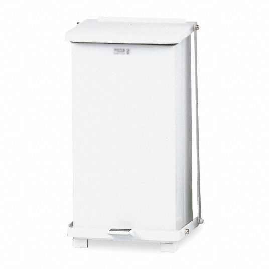 12gal White Step Can - Grainger