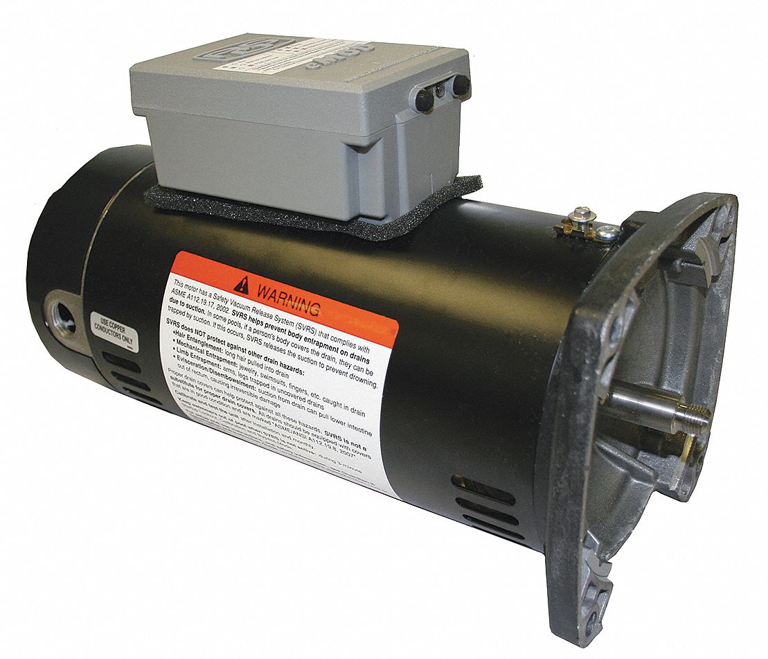 3/4 HP Square Flange Pool Pump Motor, 3450 Nameplate RPM, 115/230 ...