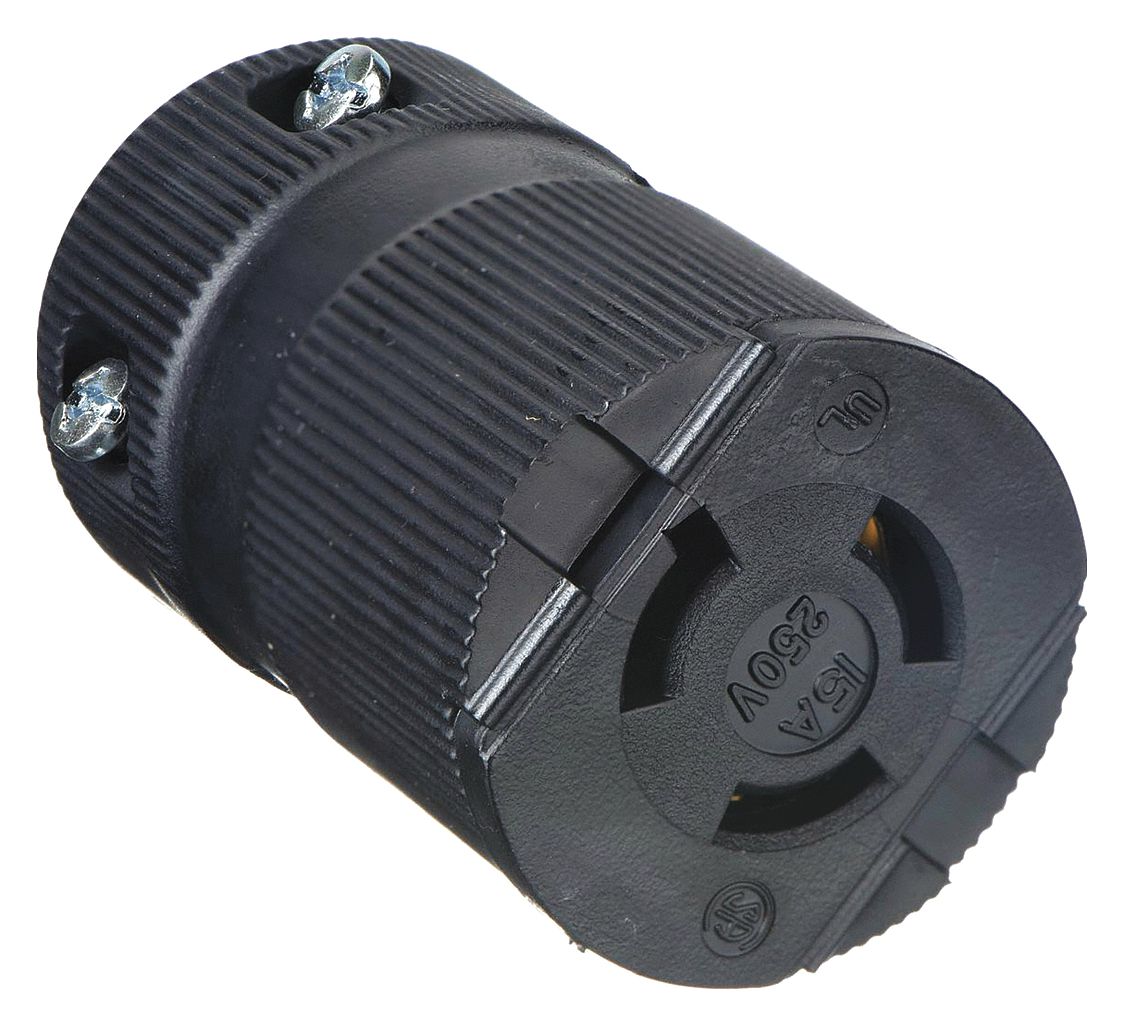 L6-15R, 15 A, Locking Connector - 4HD35|HBL4579VBK - Grainger