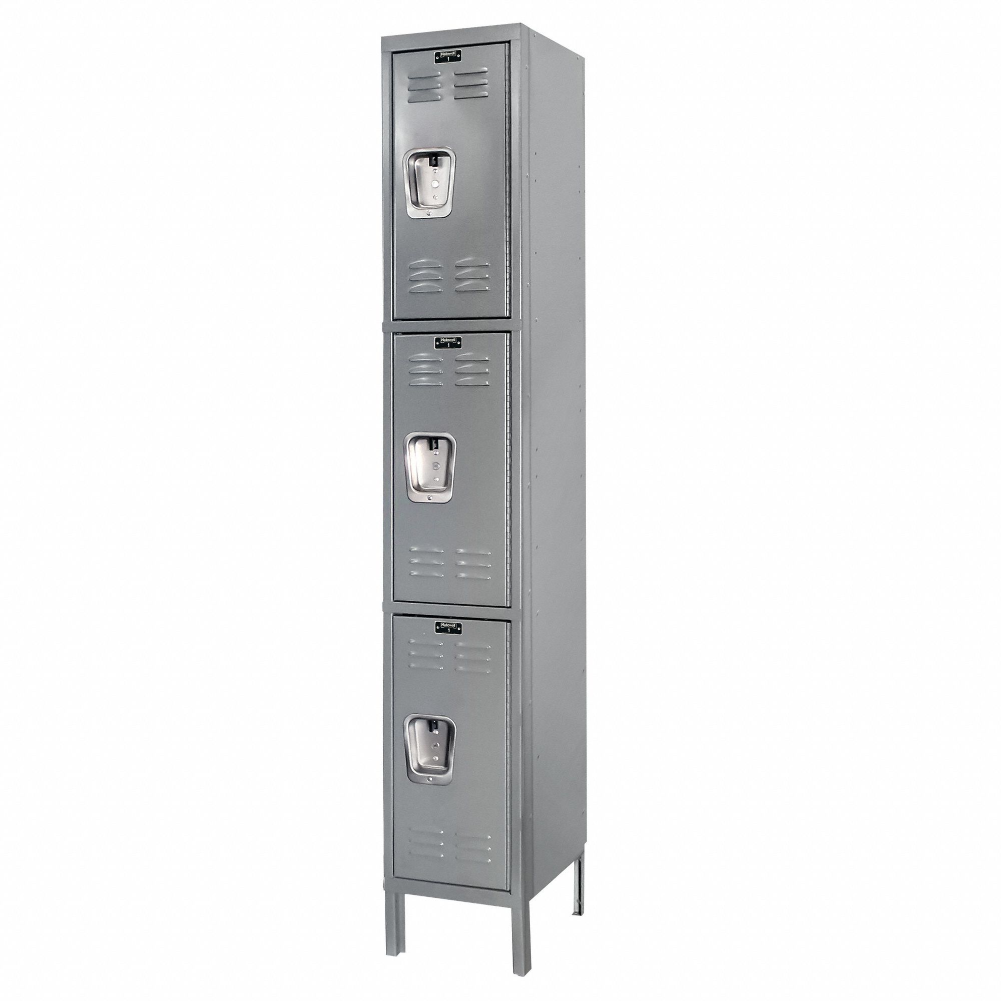 HALLOWELL Wardrobe Locker: 12 in x 12 in x 78 in, Louvered, 3 Tiers, 1 ...