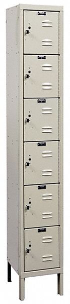 HALLOWELL, 12 in x 12 in x 78 in, 6 Tiers, Box Locker - 4HE59|U1228-6G ...