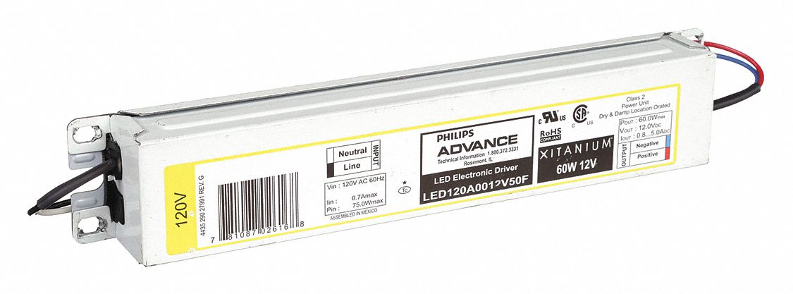 ADVANCE, Class 2, 60 W Max. Power Output, LED Driver - 4HGK8 ...
