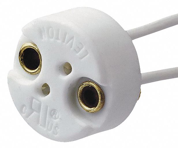 Lamp Holder, .38 in Depth, Wire Leads Connection, Screw Mounting - Grainger