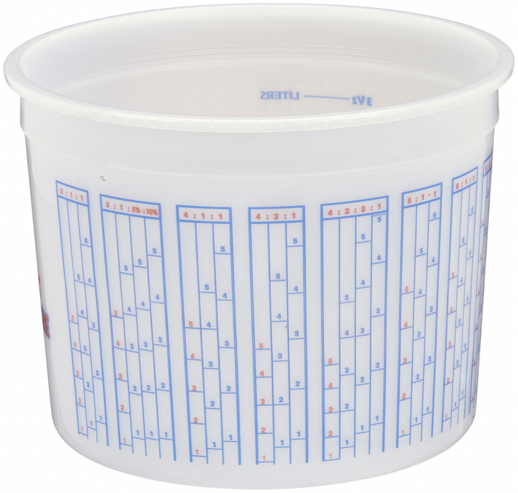 ENCORE PLASTICS Paint Mix and Measure Container: 5 qt Capacity, 6 5/8 ...