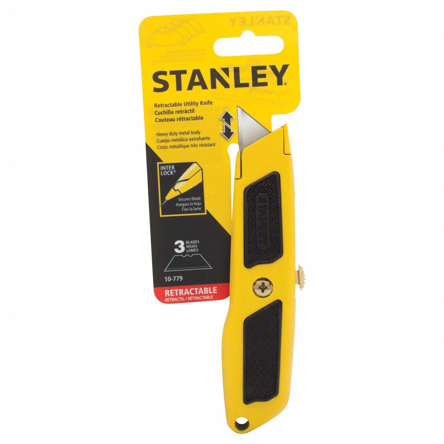 STANLEY Utility Knife: 6 in Overall Lg, Steel Std Tip, Rubberized ...