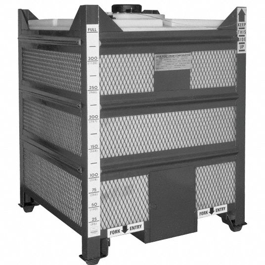 IBC Tank,45x45x56 In,350 Gal,Gray - Grainger