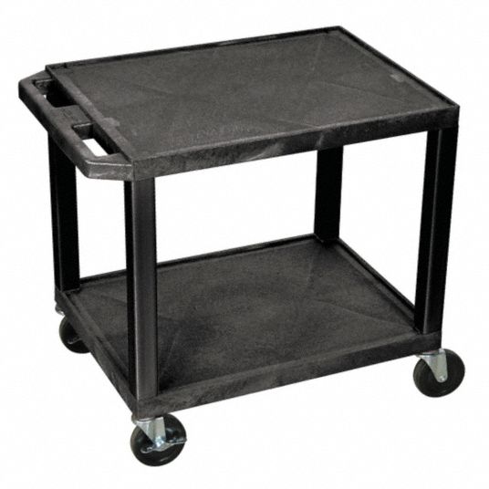 Flat Handle Utility Cart, 200 lb Load Capacity, Number of Shelves 2, 24 ...