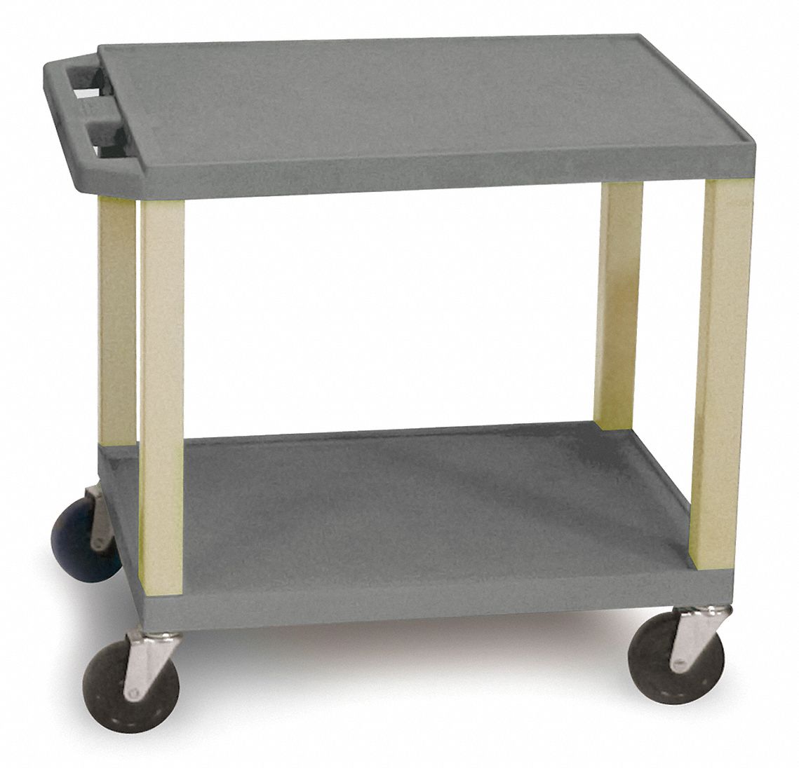 Flat Handle Utility Cart, 200 lb Load Capacity, Number of Shelves 2, 24 ...