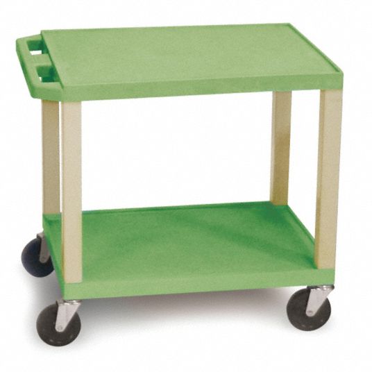 200 lb Load Capacity, 24 in x 18 in, Utility Cart with Lipped Plastic ...