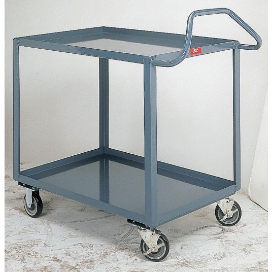 Welded Ergonomic Utility Cart, Load Capacity 1200 lb, Number of Shelves ...