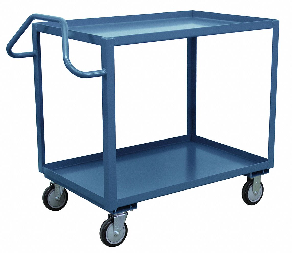Welded Ergonomic Utility Cart, Load Capacity 1200 lb, Number of Shelves ...