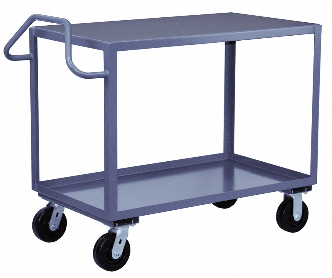 Welded Ergonomic Utility Cart, Load Capacity 2400 lb, Number of Shelves ...