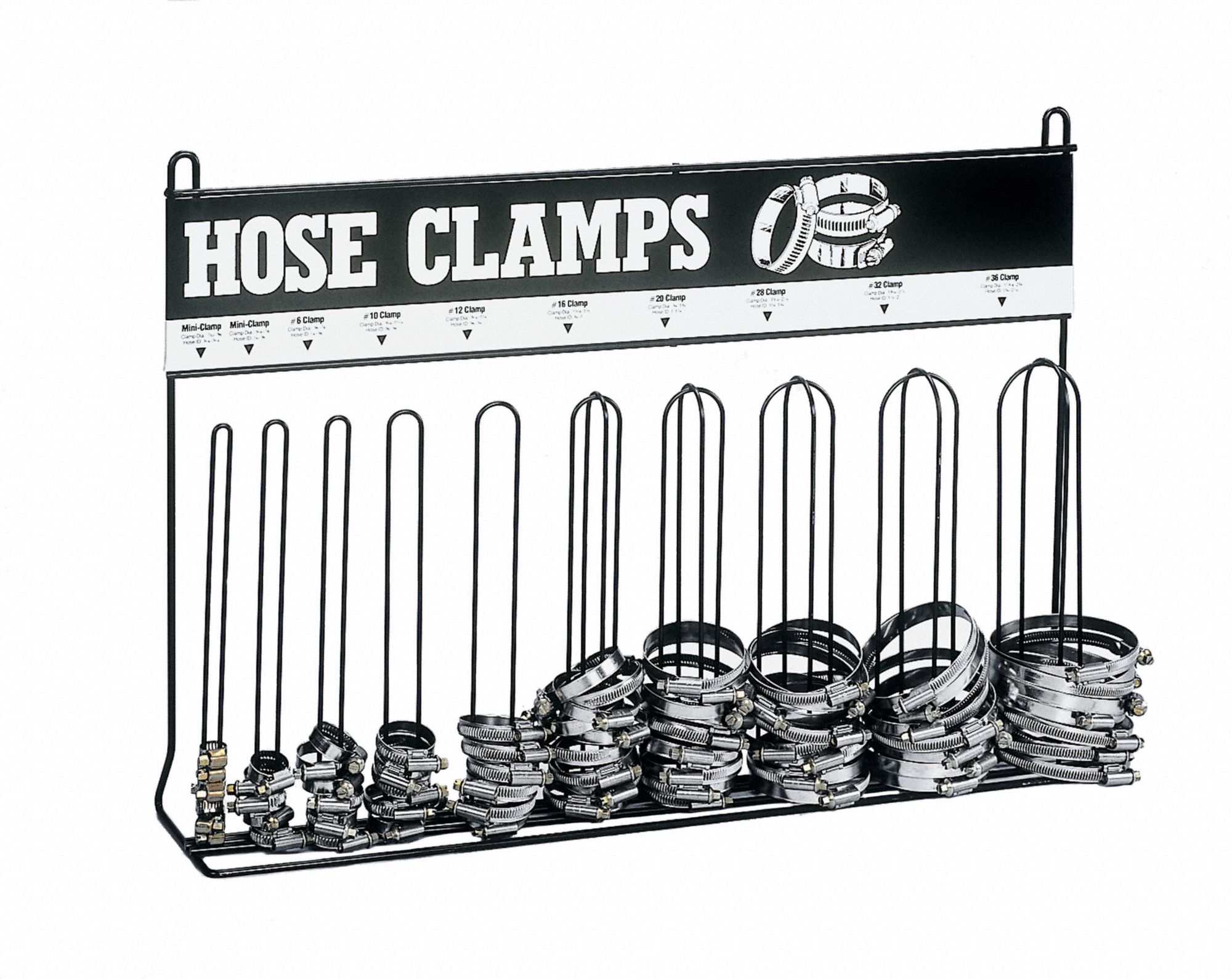 DURHAM MFG Hose Clamp Rack: 10 Spindles, 23 1/4 in x 5 3/8 in x 16 1/8 ...