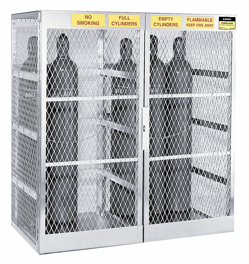 20 Vertical Cylinders, 60 in x 32 in x 65 in, Cylinder Storage Cabinet ...