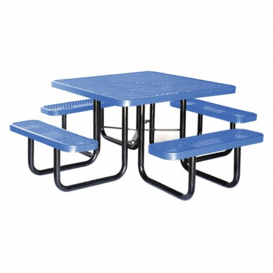 Expanded Metal, Thermoplastic Coated, Picnic Table - 4HUR1|4HUR1 - Grainger