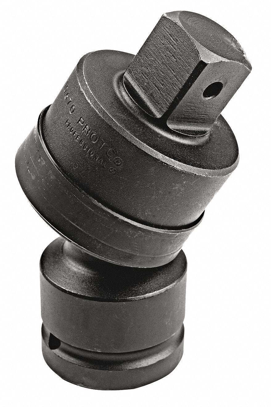 Impact Universal Joint, Overall Length 5 3/8 in, Drive Size 1 in, Black ...