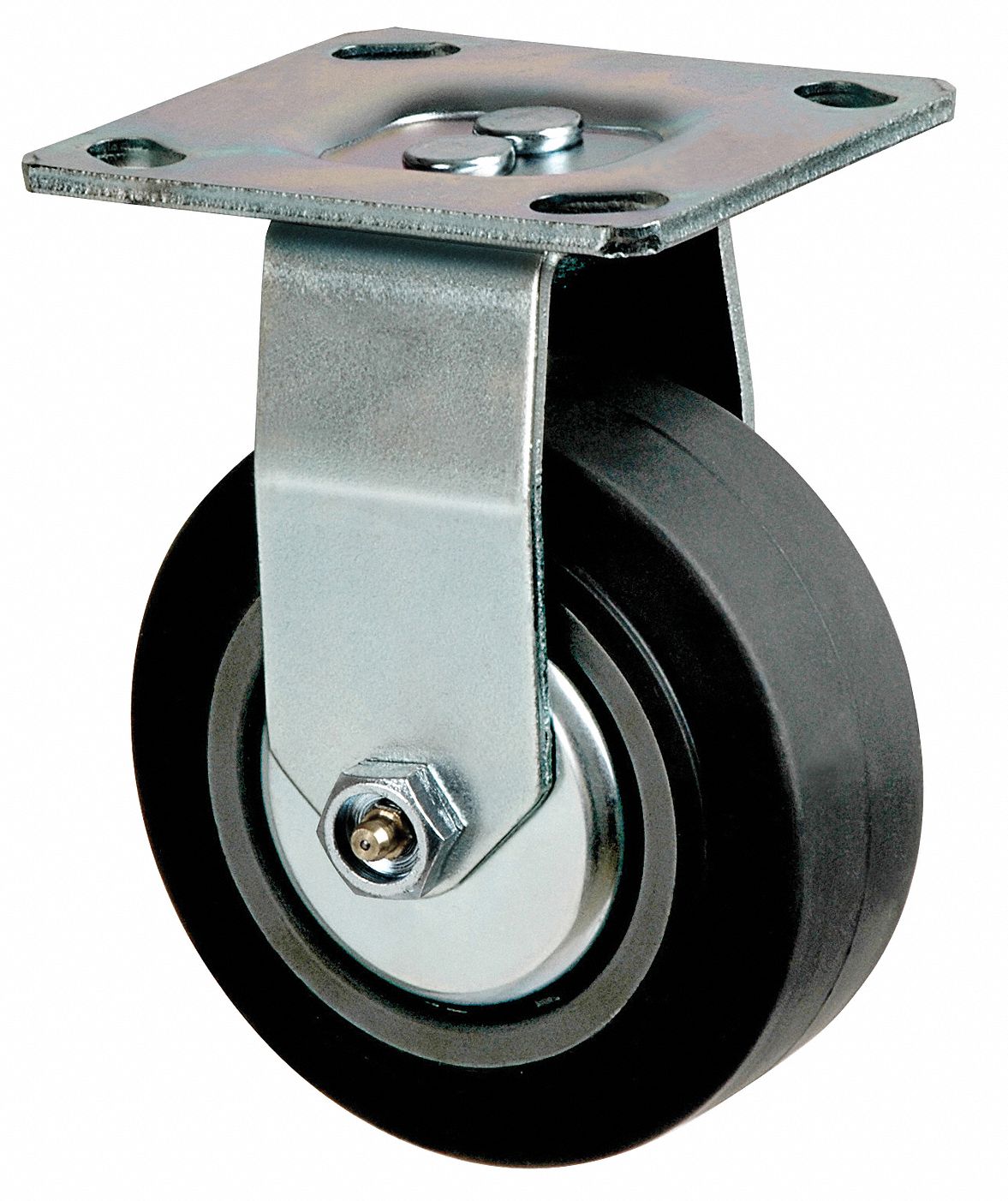 Standard Plate Caster, Rigid, Thermoplastic Rubber, 400 lb, 6 in Wheel ...