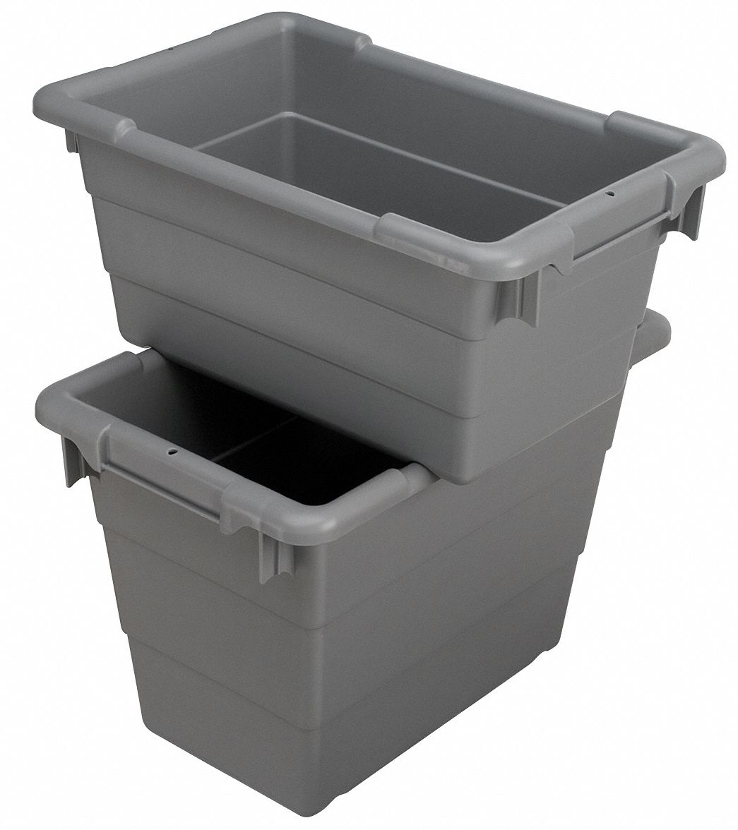 AKRO-MILS Cross Stacking Container: 3.88 gal, 17 1/4 in x 11 in x 8 in ...