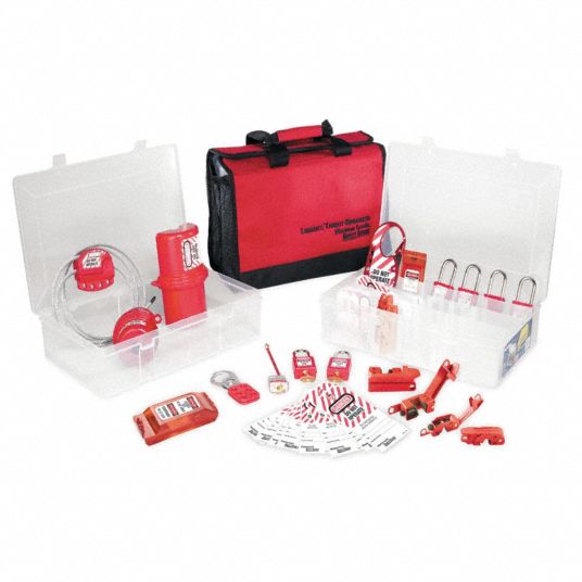 MASTER LOCK, Keyed Different Padlocks, 1458E410, Portable Lockout Kit ...