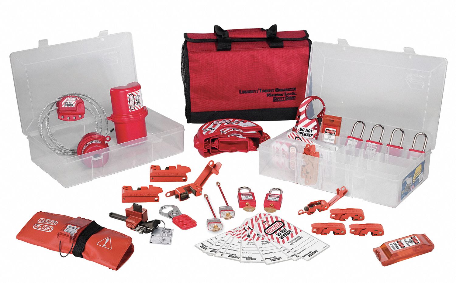 MASTER LOCK, Keyed Different Padlocks, 1458VE410, Portable Lockout Kit ...