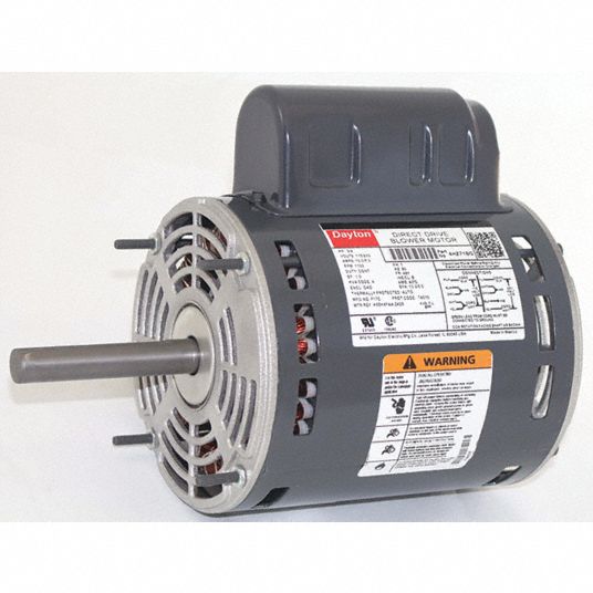 DAYTON Direct Drive Blower Motor: 1 Speed, Open Air-Over, Stud Mount, 3 ...
