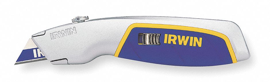 Utility Knife, Black/Silver, Bi-Metal, 7 in Overall Length, Number of ...