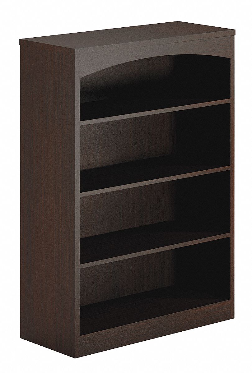 4-Shelf Bookcase,Mocha - Grainger