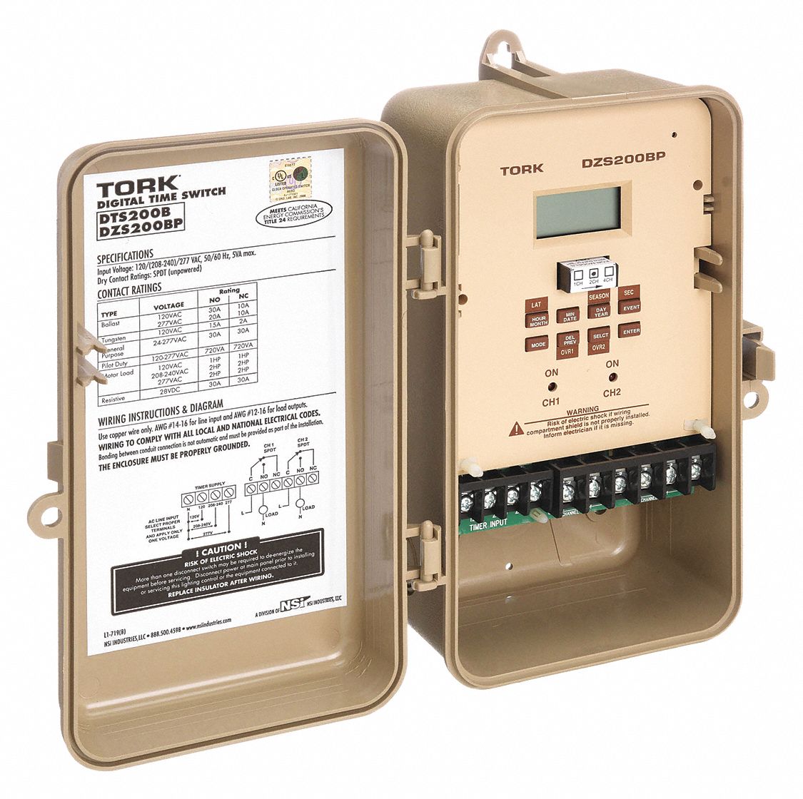 Tork 365 Day Astronomic Electronic Timer 4jng9 Dzs200bp Grainger