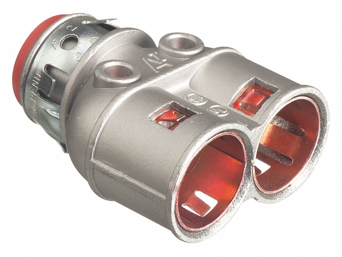 ARLINGTON Straight Duplex Box Connector: Zinc, 3/8 in Trade Size, Clip ...