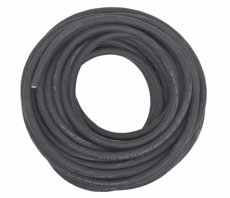 GRAINGER APPROVED Cordón Portátil, Longitud del Carrete 50 pies ...