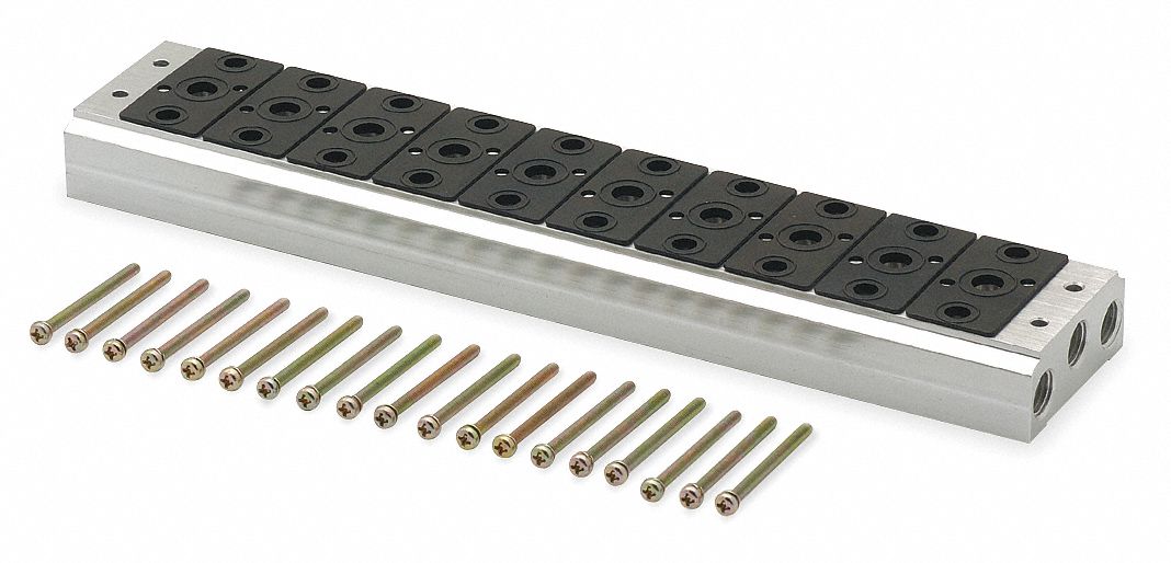 10 Valve Ports, Side-Ported Body, Manifold Kit - 4KB20|M26M02-10 - Grainger