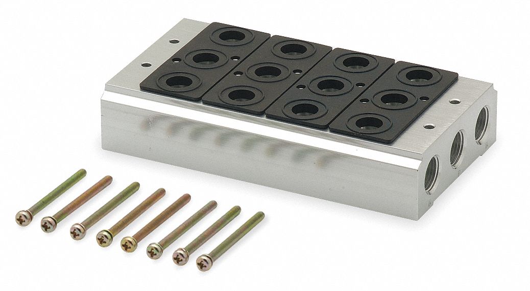 4 Valve Ports, Side-Ported Body, Manifold Kit - 4KB22|M30M03-04 - Grainger