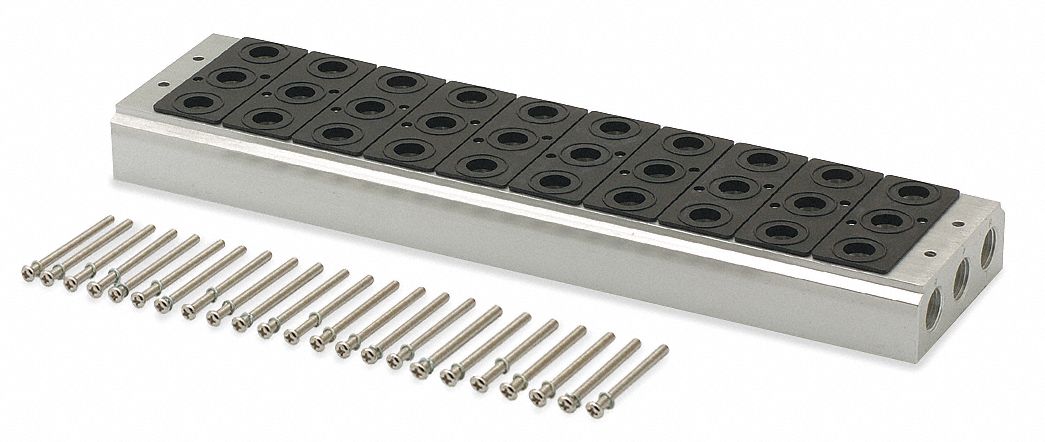 10 Valve Ports, Side-Ported Body, Manifold Kit - 4KB25|M30M03-10 - Grainger