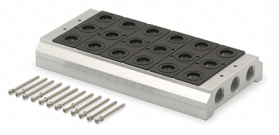 6 Valve Ports, Side-Ported Body, Manifold Kit - 4KB28|M34M04-06 - Grainger