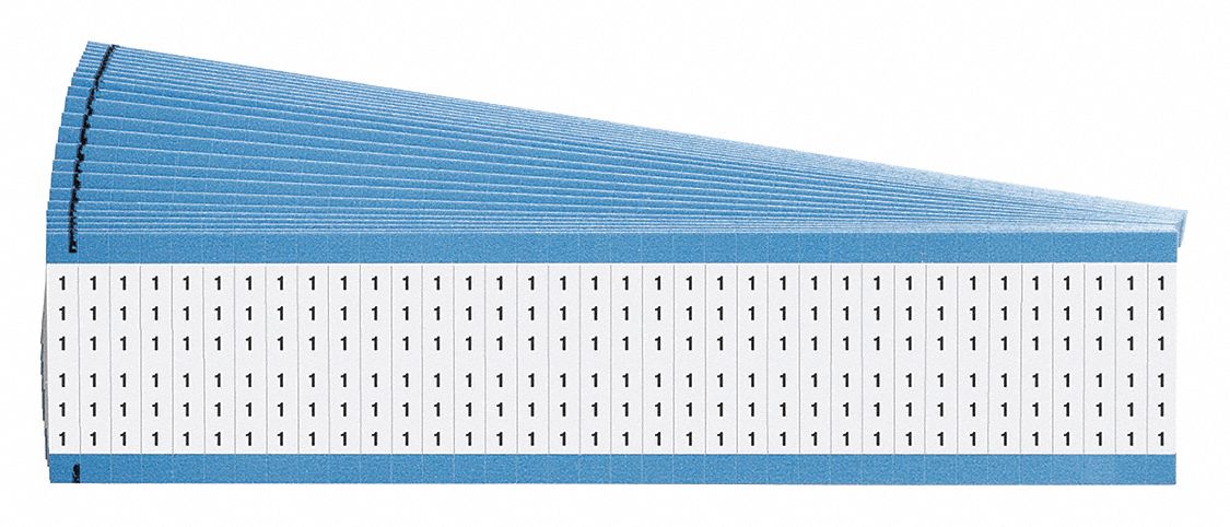 BRADY Wire Marker: 1, Black on White, 900 Labels, Vinyl Cloth B500, 175 ...