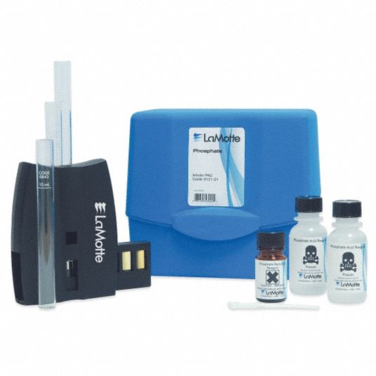 Phosphate Testing Kit, 0.02, 0.52, 0.1, 0.2, 0.5, 1.0, 2.0 ppm Range, 0 ...