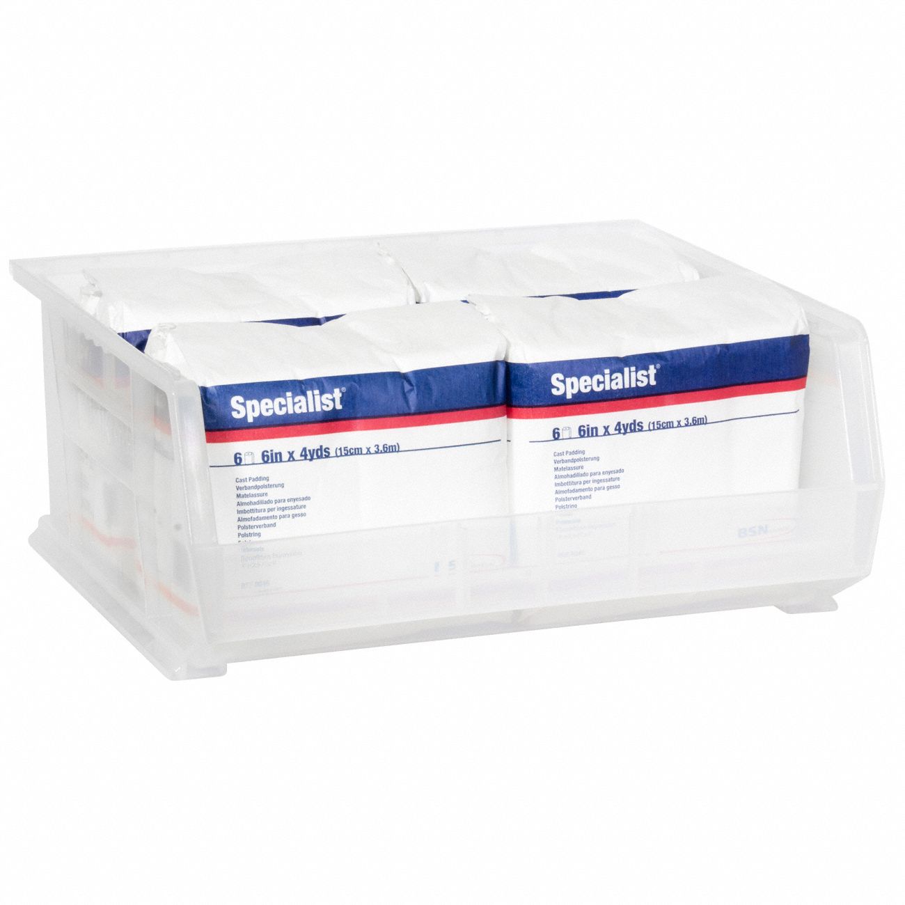 AKRO-MILS Hang and Stack Bin: 16 1/2 in x 14 3/4 in x 7 in, Clear ...