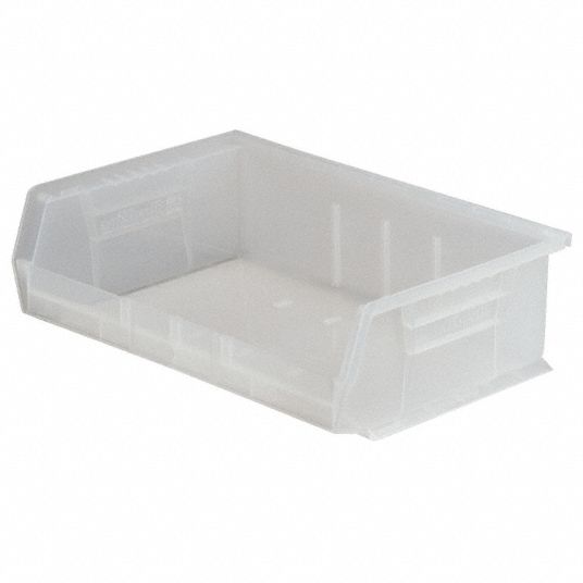 AKRO-MILS Hang and Stack Bin: 16 1/2 in x 10 7/8 in x 5 in, Clear ...